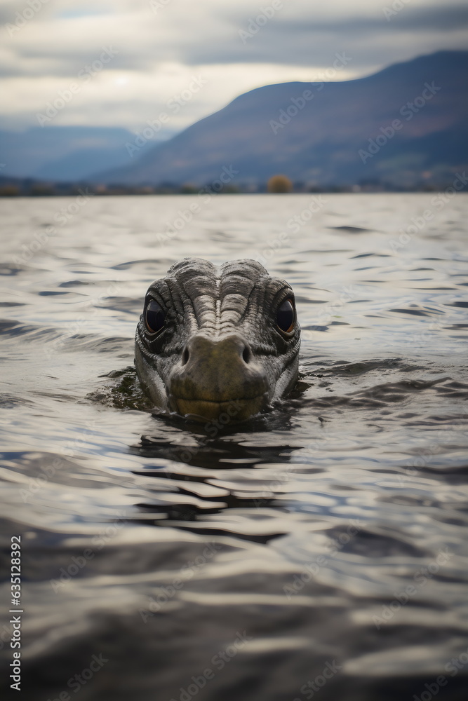 loch ness monster peeking head above water in lake caught on camera ...
