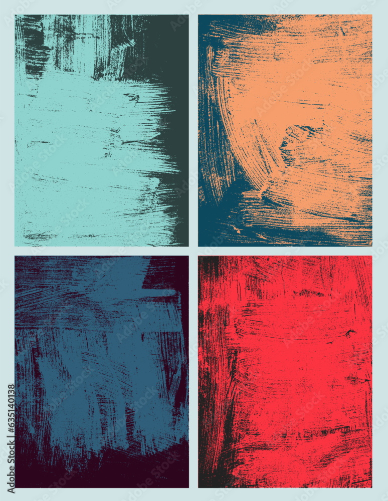 Letterpress realistic ink textures. Set of brush strokes. Oil Rough ...