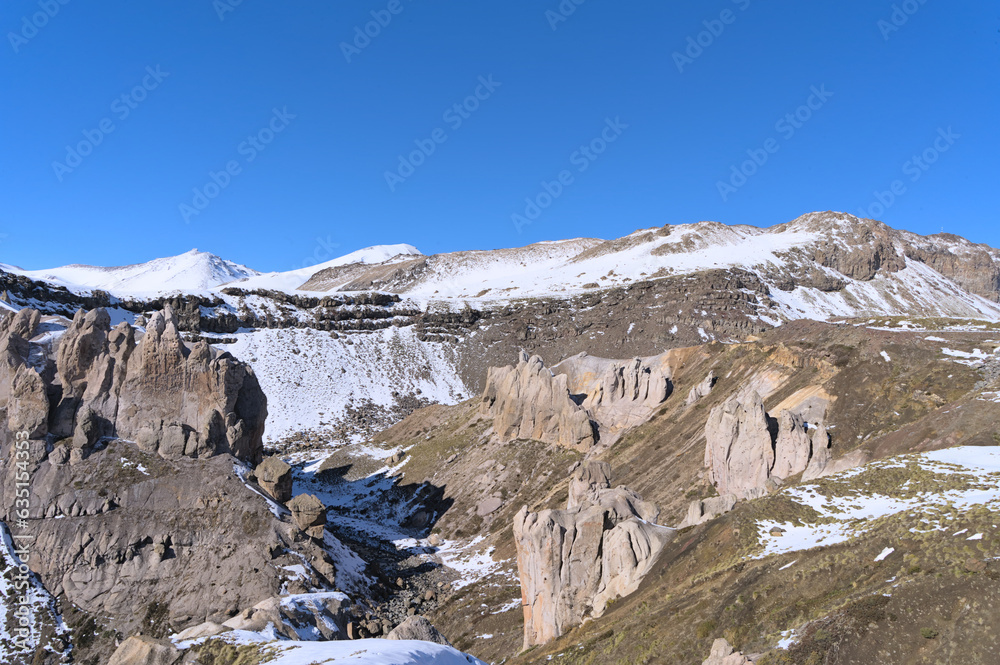Remarquable geological formation called "Muela del diablo" (= "Devil ...