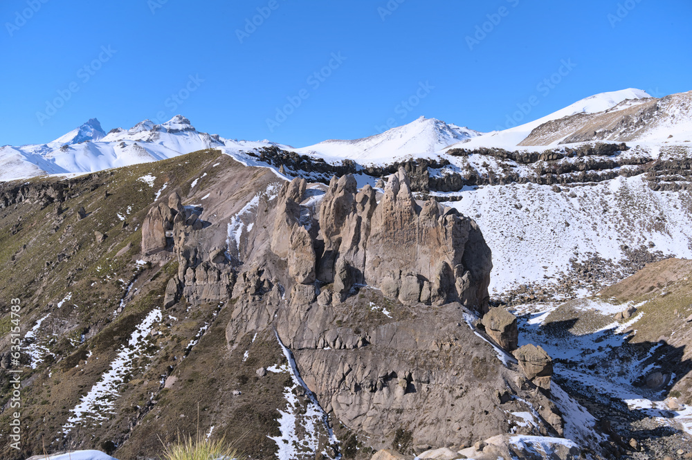 Remarquable geological formation called "Muela del diablo" (= "Devil ...