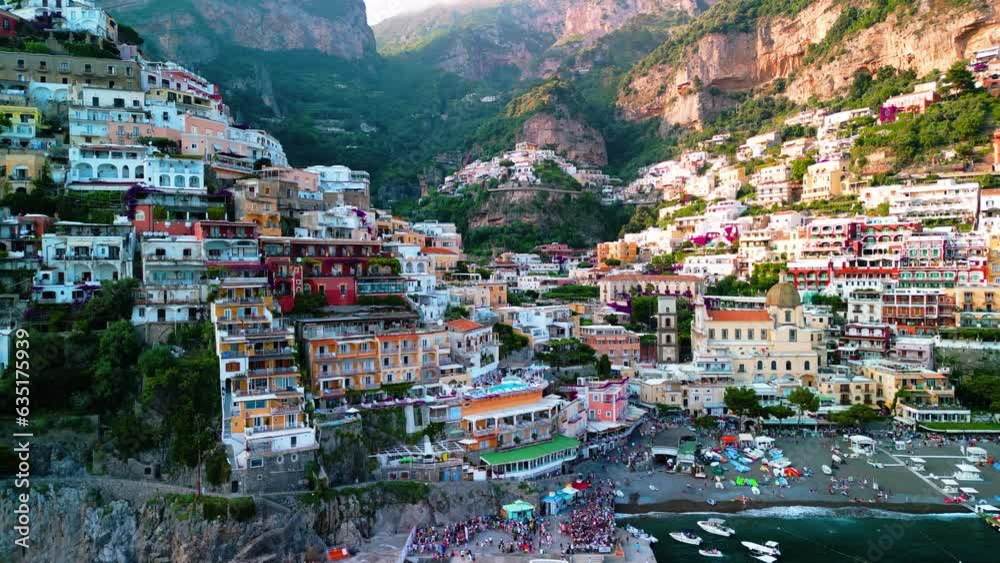 Positano Panorama: Aerial View of the Famous Colorful Houses, Amazing ...