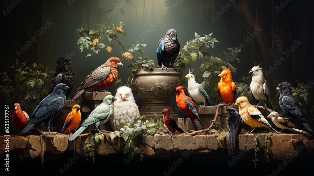 Parrot-like, a detachment of birds from the infraclass of neopalates ...