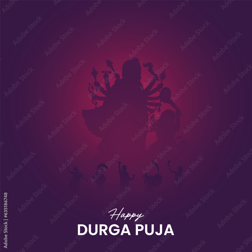 Goddess Maa Durga Face in Happy Durga Puja, Dussehra, and Navratri ...
