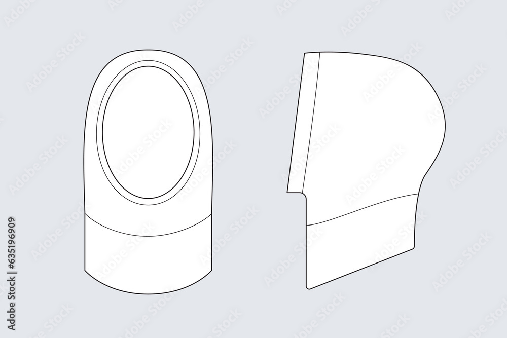 Unisex balaclava, hood, bonnet template isolated on a grey background ...