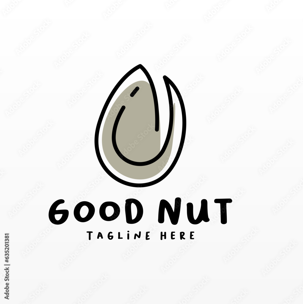 Nut logo design concept template. Food logo design. Nut logo template ...