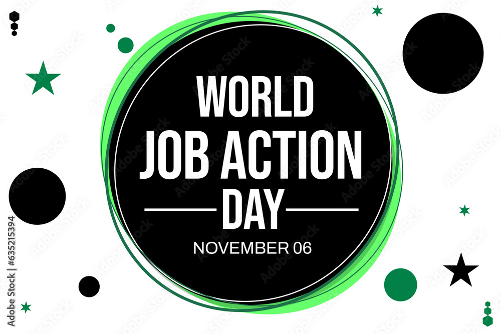 Job Action Day Wallpaper in traditional border design. Empowering job ...