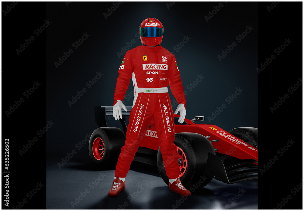 F1 Racing Suit Mockup Stock Template | Adobe Stock