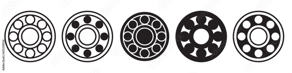 Ball Bearing Icon symbol. Vector set of circular round rotating ...