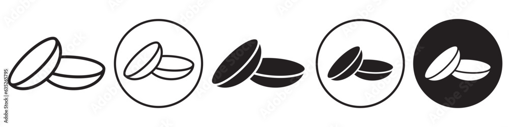 Contact lenses symbol Icon. Vector set of eye care glass protection of ...