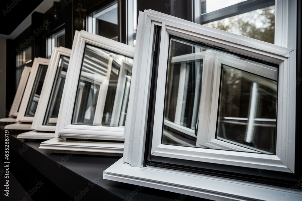 Windows made of white PVC featuring triple glazing and distinctive ...