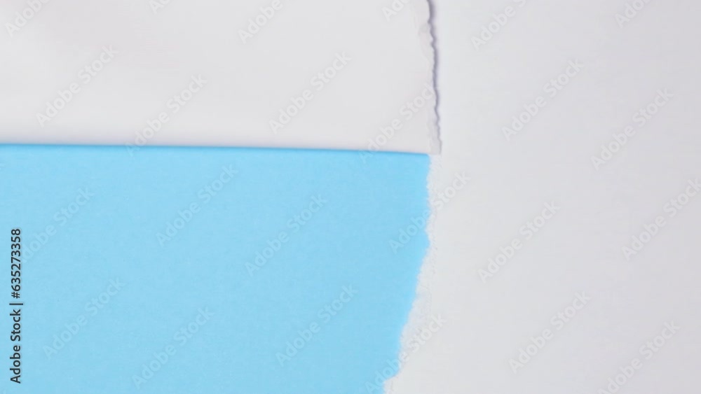 Torn paper place for your content. White torn paper on blue background ...