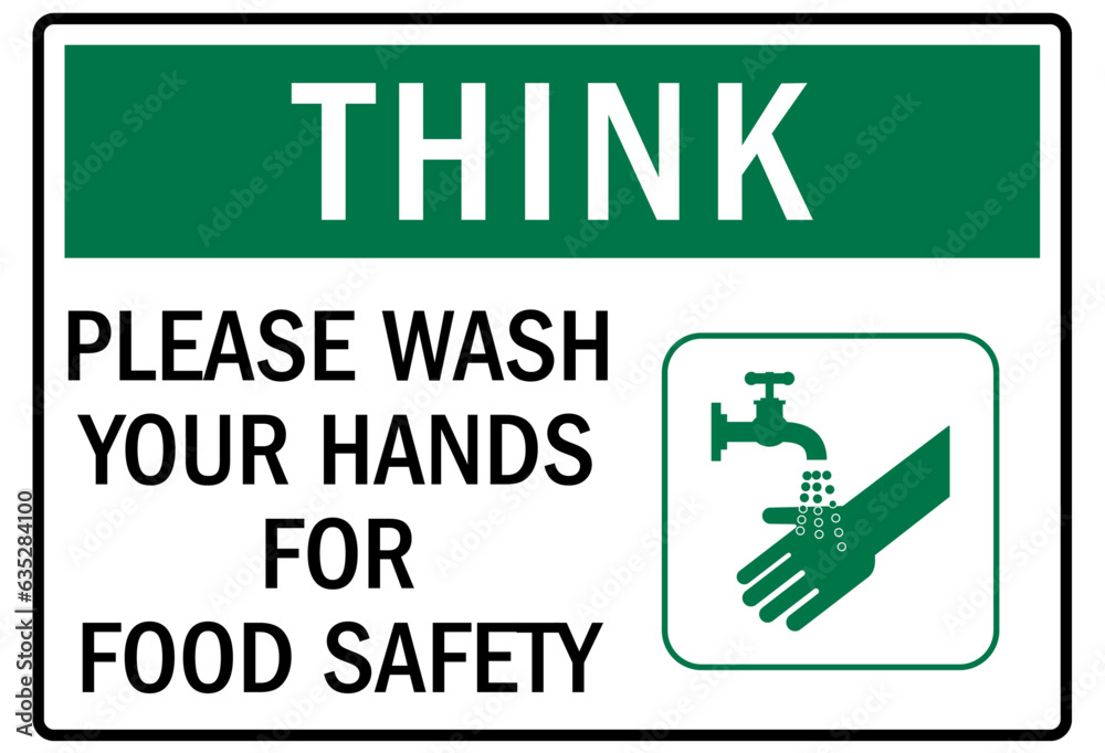 Food safety sign and labels please wash your hands for food safety ...