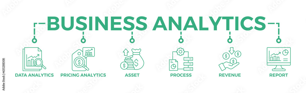 Business Analytics banner web icon vector illustration concept with ...