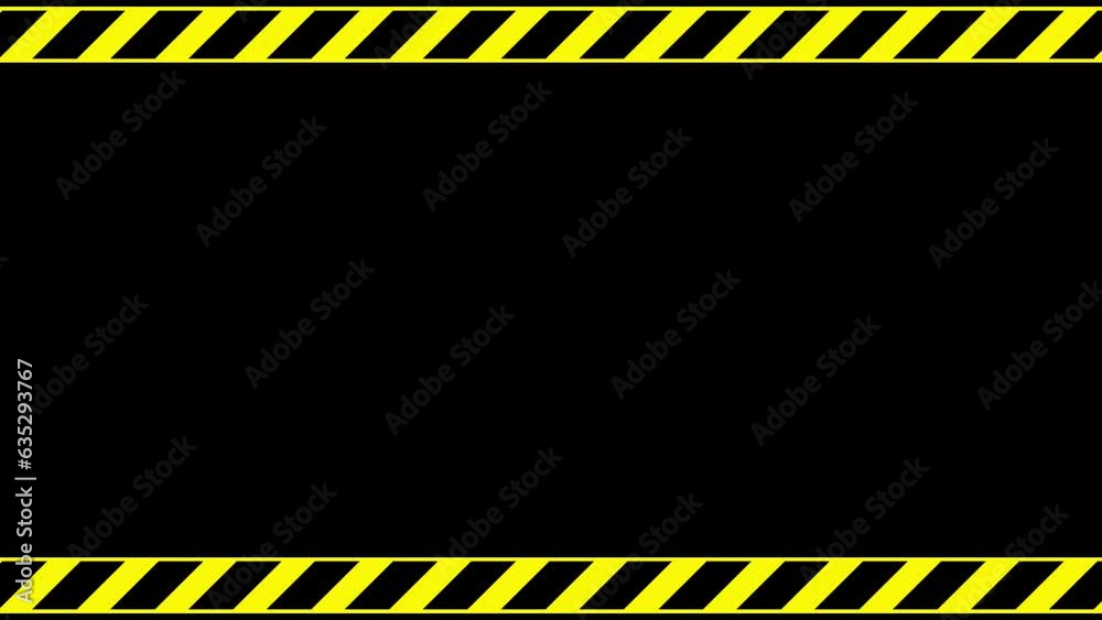 Blinking Warning Alert word on yellow and black Screen. Warning Text ...