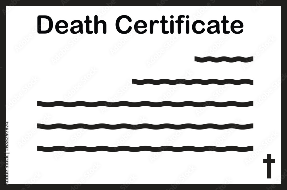 Death Certificate icon. Death logo. Black Death certificate sign. flat ...