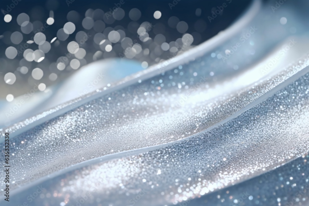 Silver glitter background with bokeh defocused lights and sparkles. Glittering lights background ...