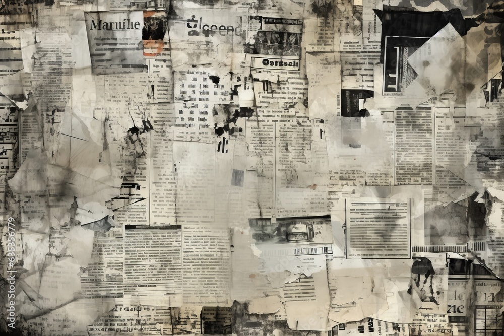 Photo & Art Print Newspaper Magazine Collage Background Texture, Lumos ...