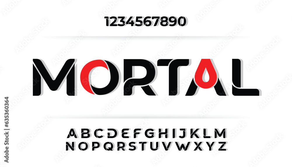 MORTAL Lettering Fashion Designs. Modern elegant alphabet letters font ...