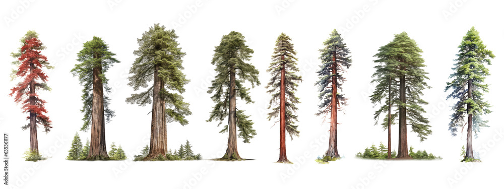 redwood tree cutout transparent backgrounds . Generative AI Stock ...