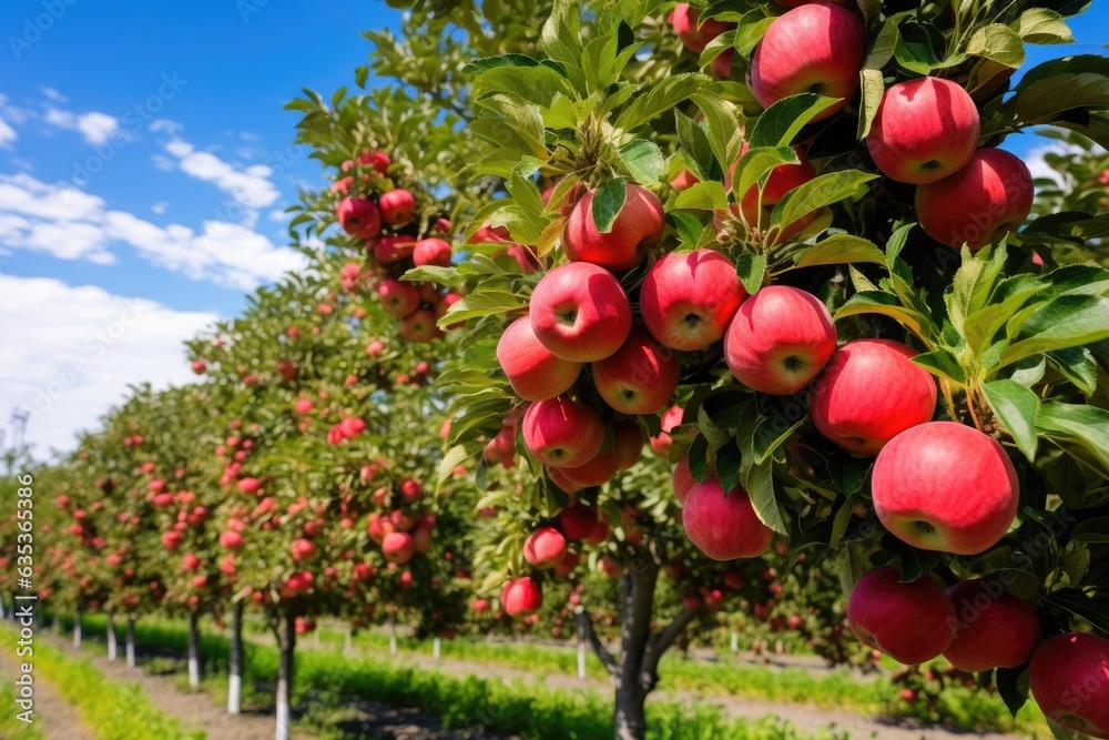 Fuji Apple trees in Hirosaki ringo apple park Stock Illustration ...