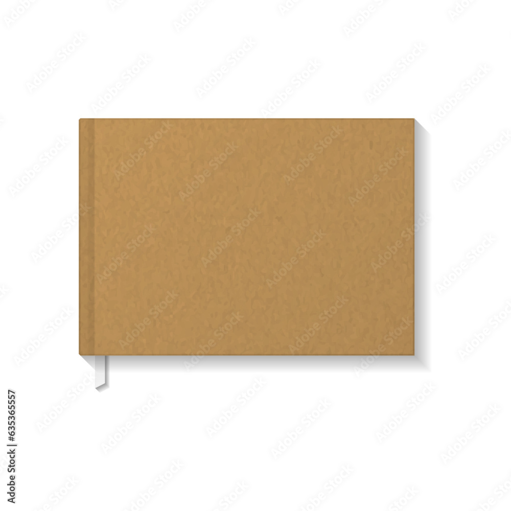 Kraft paper horizontal rectangle book, notebook or magazine white ...