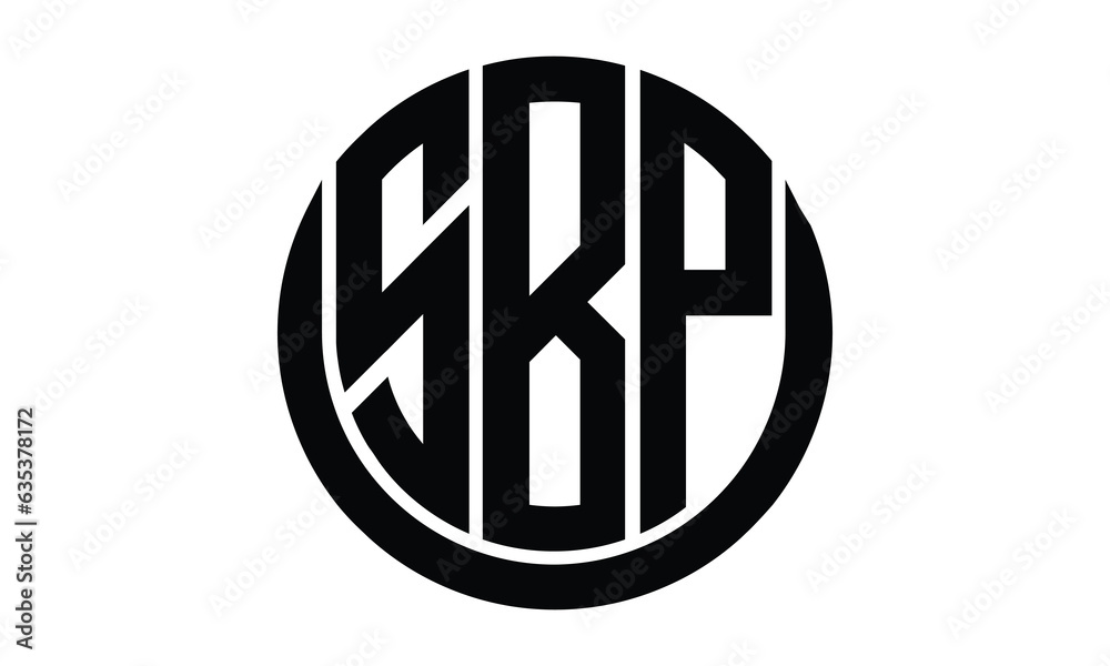 SBP shield in circle logo design vector template. lettermrk, wordmark ...
