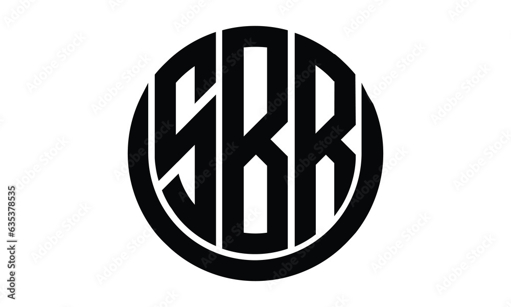 SBR shield in circle logo design vector template. lettermrk, wordmark ...