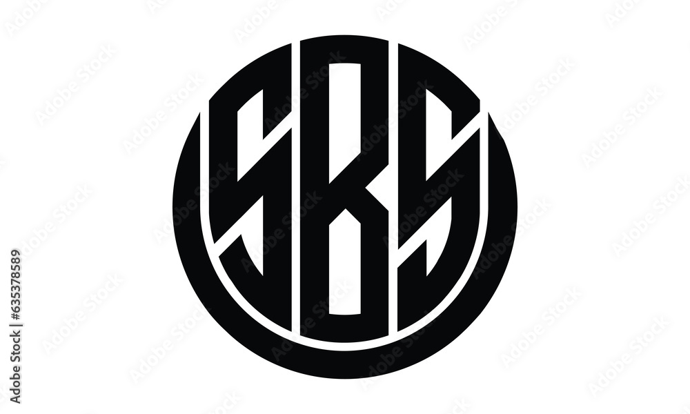 SBS shield in circle logo design vector template. lettermrk, wordmark ...