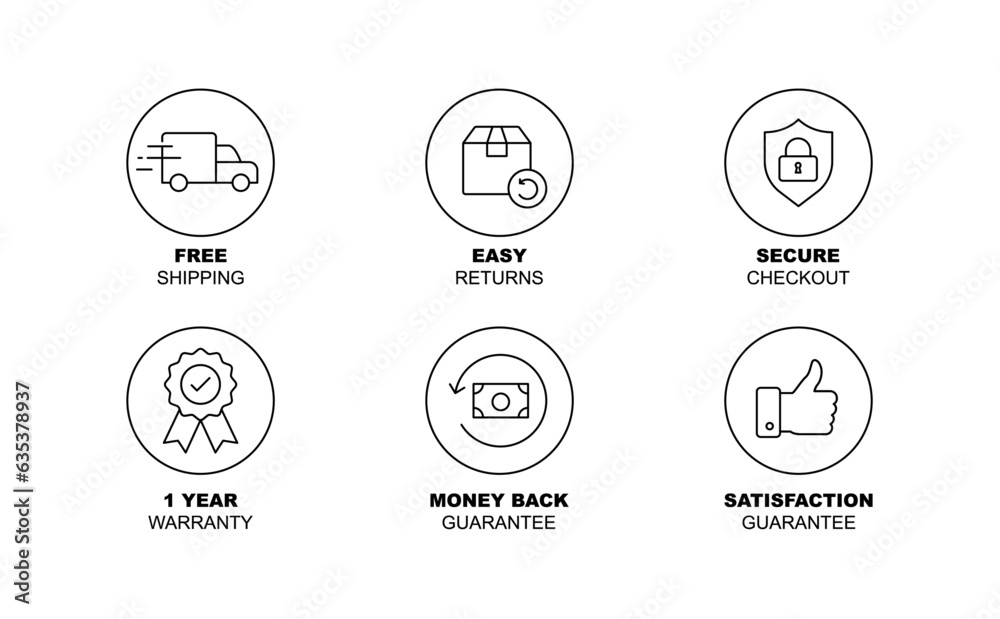 E-commerce Security Icon Set. Online shopping security Icons. Safe ...