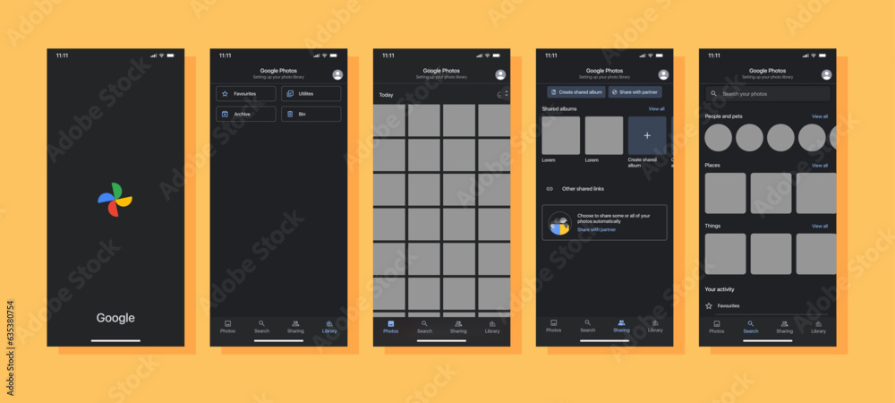 Google photo. cloud storage. Google photo interface. mobile application ...
