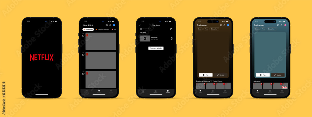 Netflix streaming service. Netflix. netflix app layout. phone page ...