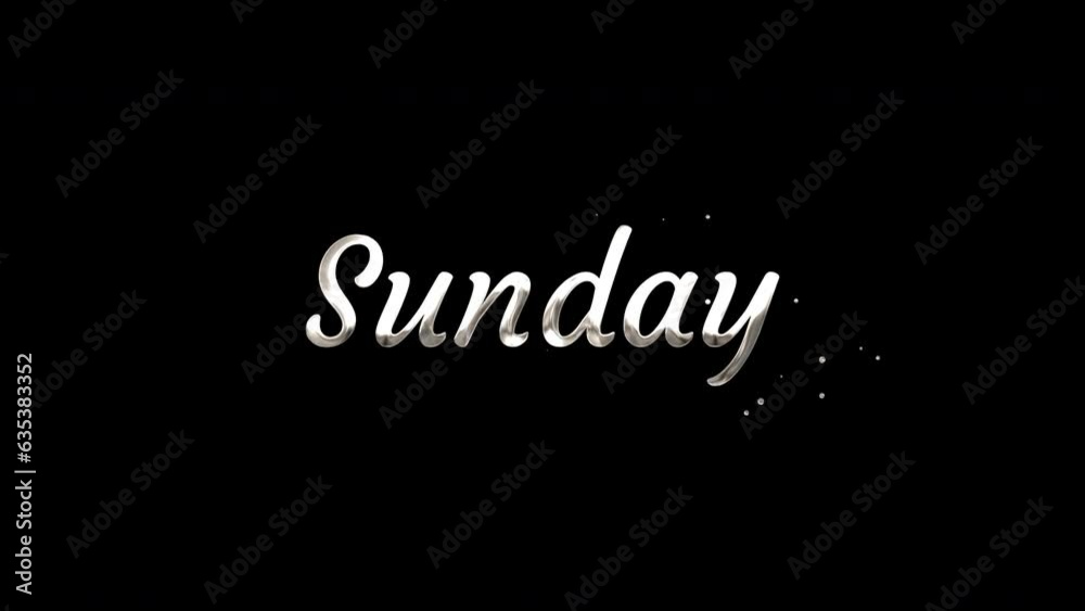 Vidéo Stock Sunday text animation on transparent background ...
