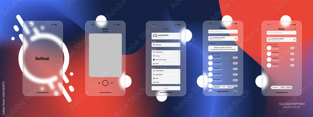 BeReal mockup. BeReal mockup social media post. Social network ...