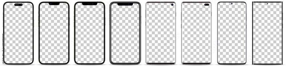Smartphone mockup collection. Mockup realistic models smartphone with ...