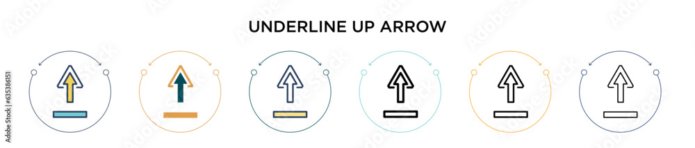 Underline up arrow icon in filled, thin line, outline and stroke style ...
