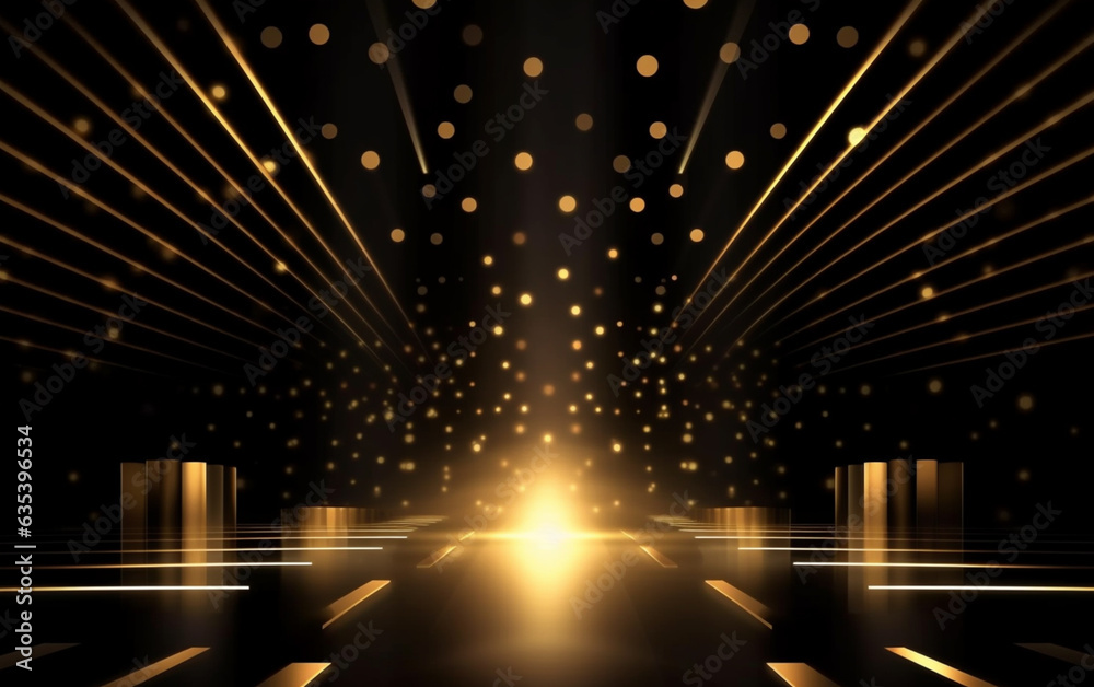 Award ceremony background with golden shapes and light rays. Abstract ...