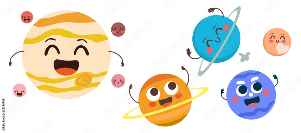 Vector illustration of solar system mascot educational knowledge ...