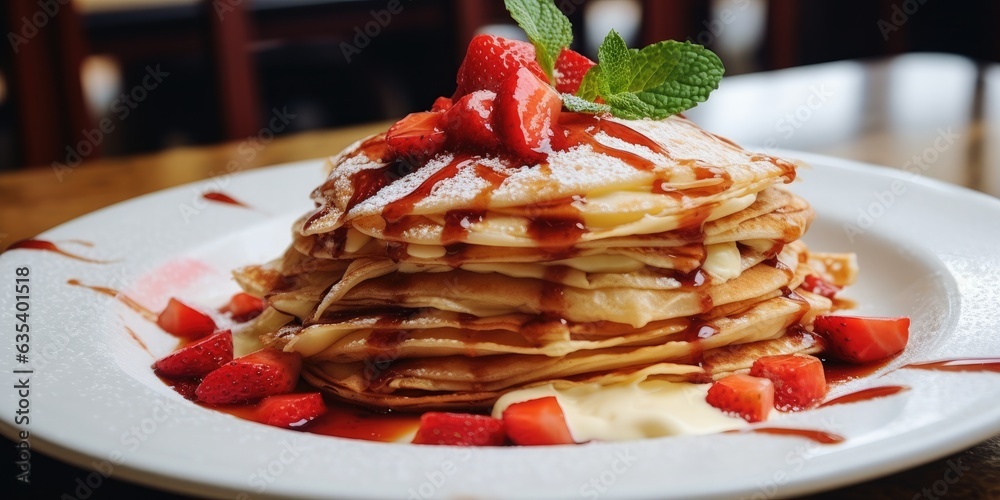 Crepes, a delicate dance of thin pancakes filled with dreams. A ...