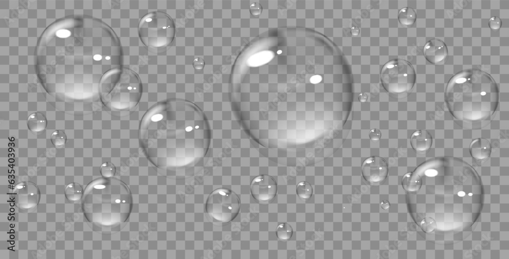 Transparent round water drops on a smooth surface.Rain drops Stock ...