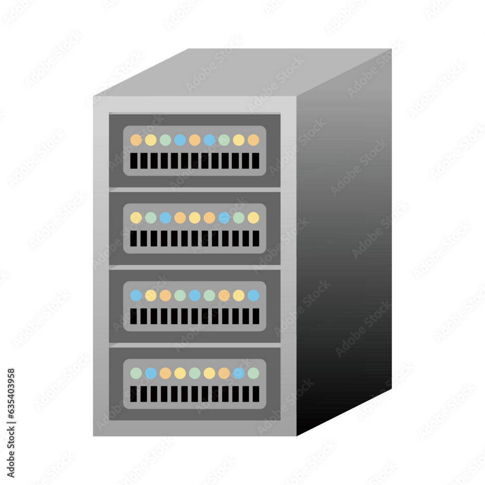 シンプルなイラスト_ラック型サーバー Stock Vector | Adobe Stock
