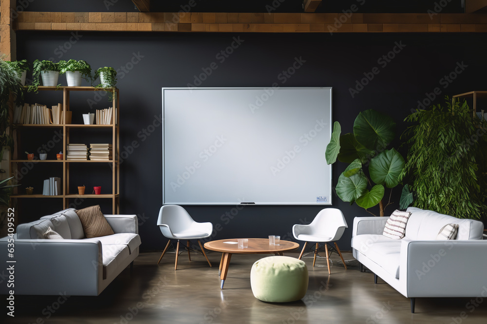Casual creativity flourishes in a cozy corner, where a whiteboard ...