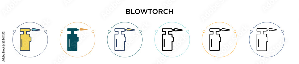 Blowtorch icon in filled, thin line, outline and stroke style. Vector ...