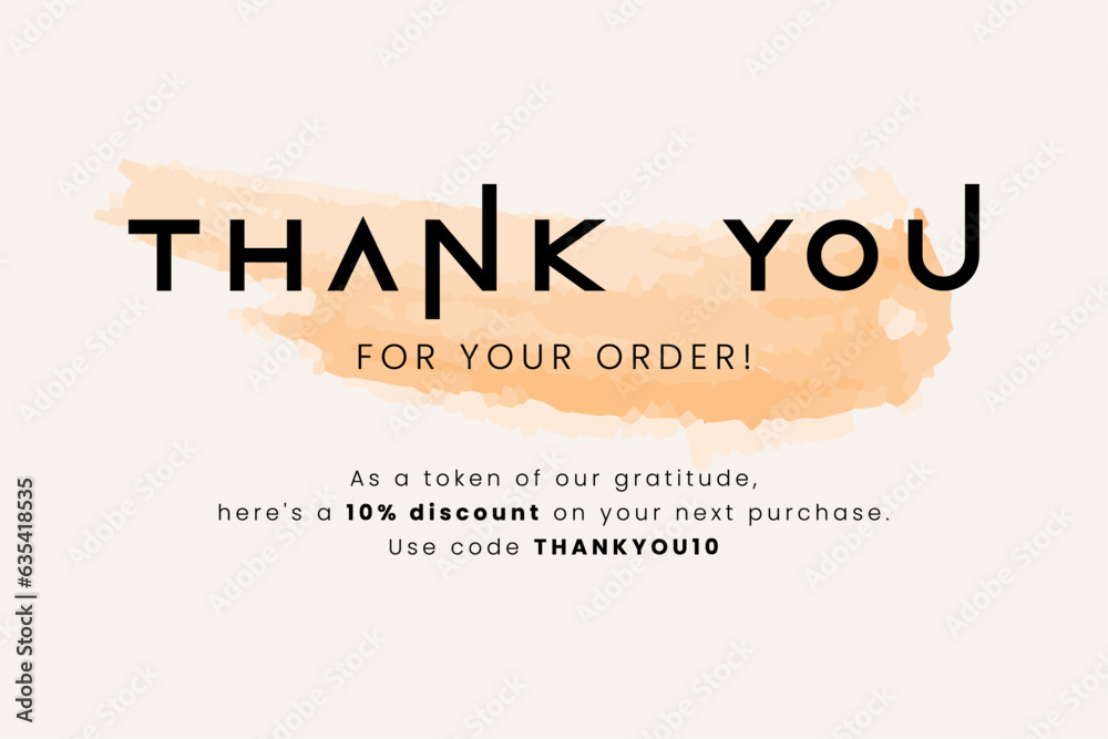 Thank you for your ORDER, printable vector illustration. Business thank ...