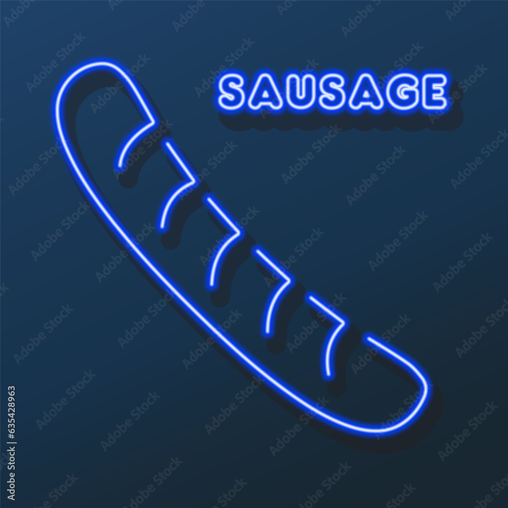 sausage neon sign, modern glowing banner design, colorful modern design ...