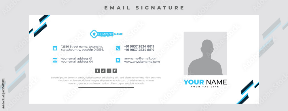 Vector modern email signature design, modern creative email signature ...