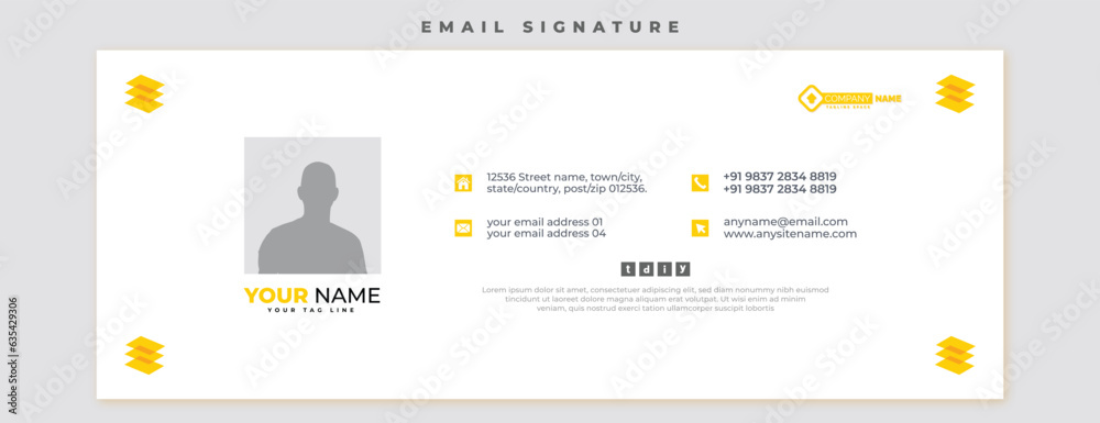 Vector modern email signature design, modern creative email signature ...