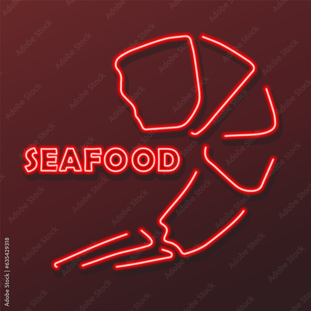 shrimp neon sign, modern glowing banner design, colorful modern design ...