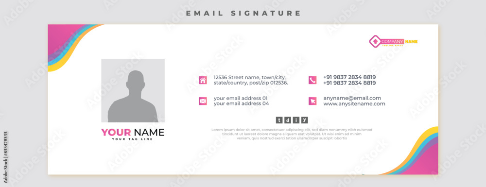 Vecteur Stock Vector modern email signature design, modern creative ...