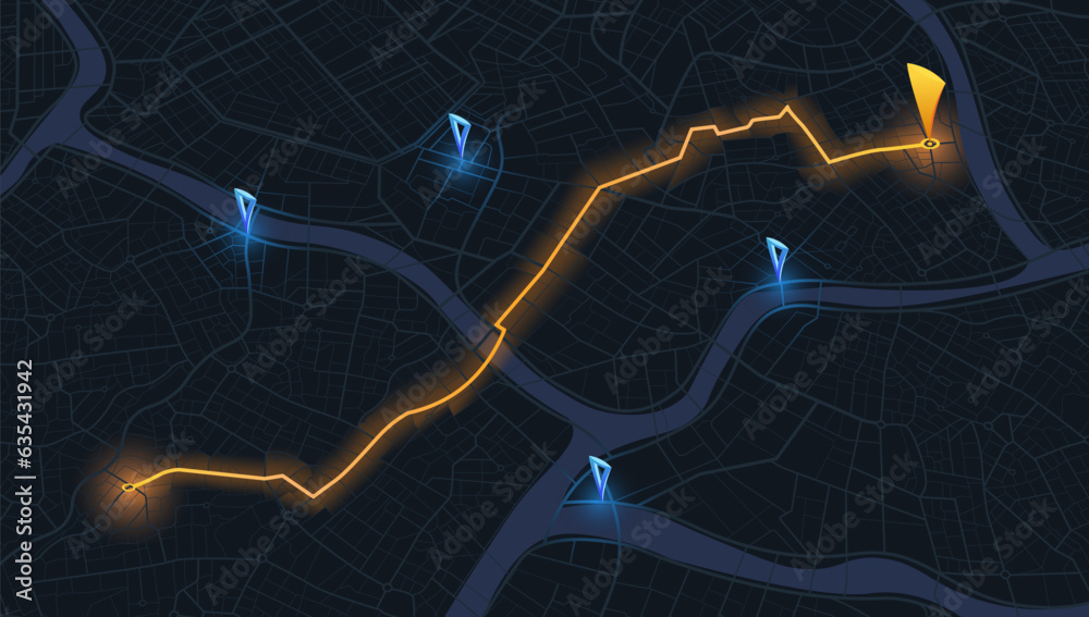 Vektorová grafika „Isometric Gps map navigation to multiple ...
