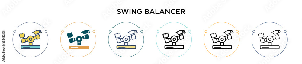 Swing balancer icon in filled, thin line, outline and stroke style ...